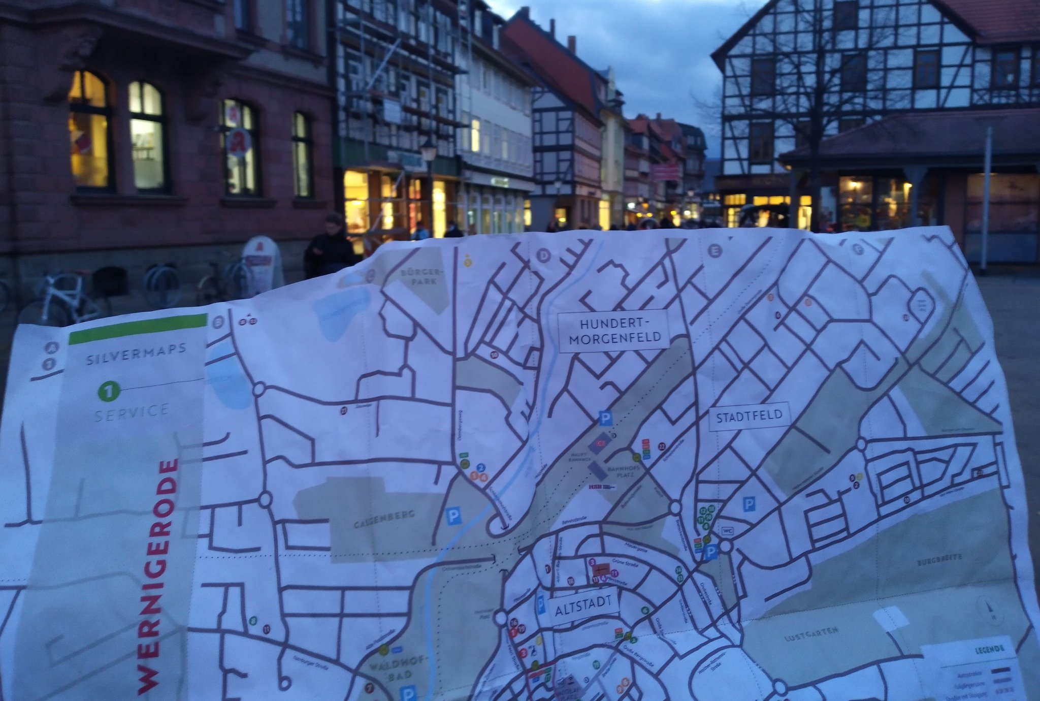 Spezieller Wernigerode-Stadtplan für Senioren fast startklar