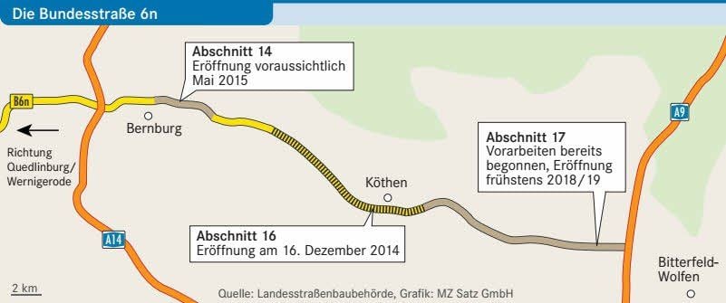 B6n: B6n: Freie Fahrt zwischen Kleinpaschleben und Köthen