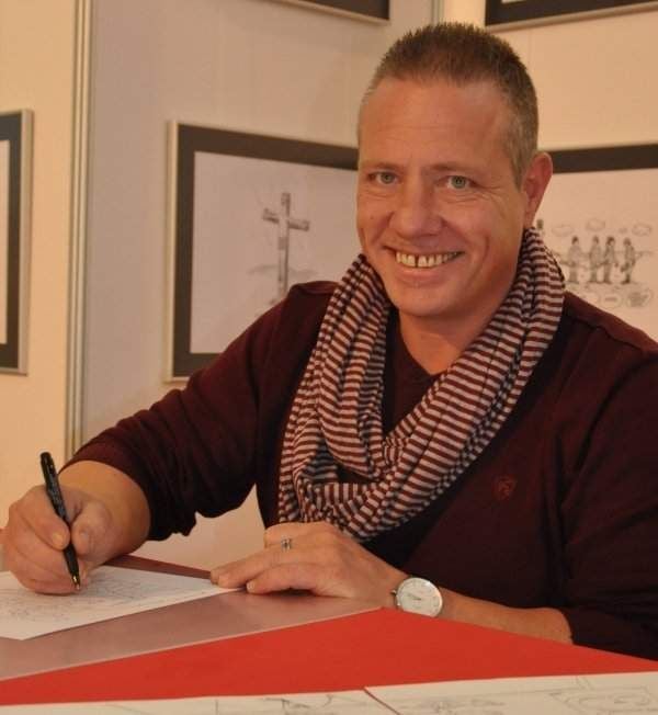 Olaf Plätschke zeichnet "live"