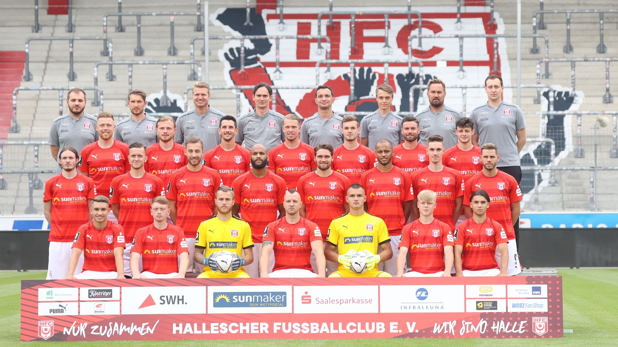 Mit nur 22 Spielern: So sieht das HFC-Mannschaftsfoto 2021/22 aus