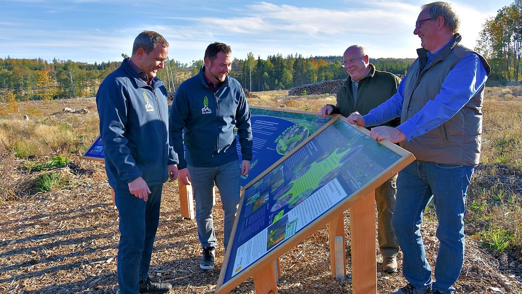 Tourismus: Panoramatafeln zum Waldumbau am Feriendorf Blauvogel Hasselfelde