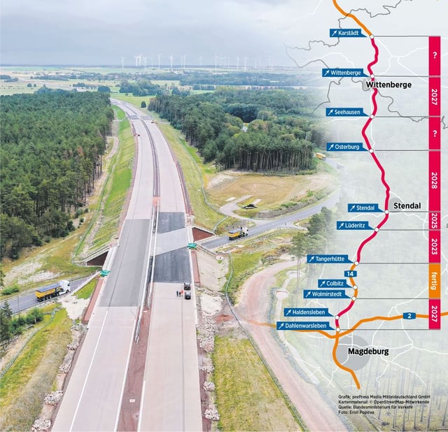 A14 Nordverlängerung: Freigabe der Autobahn Tangerhütte und Lüderitz im Dezember - Wie gehts ...