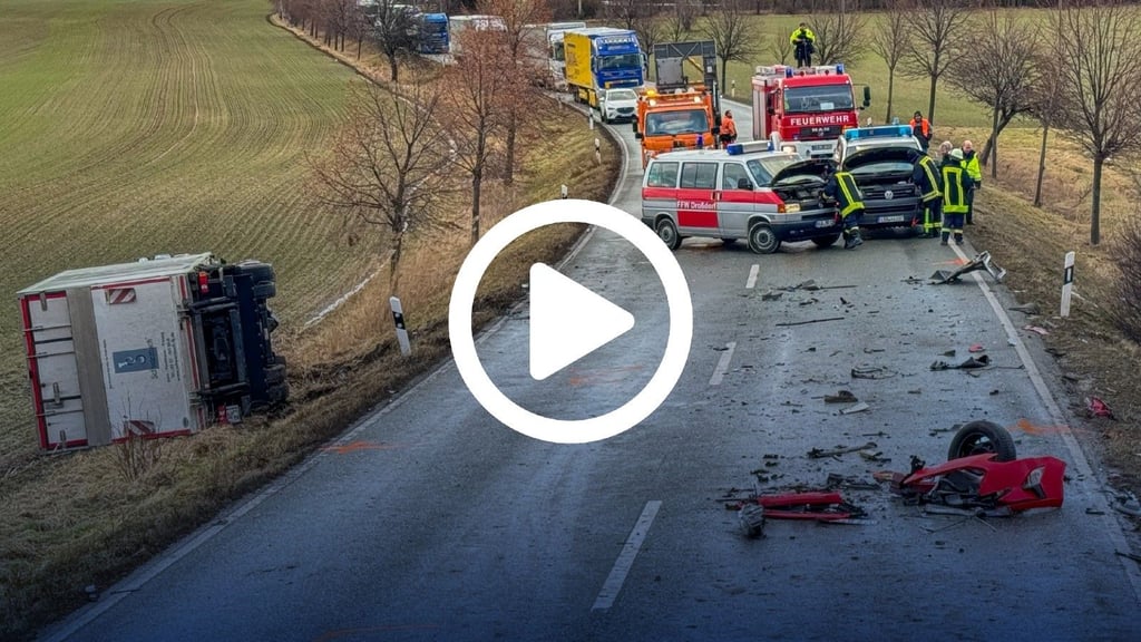 Mit Video: Drei Verletzte nach Unfall auf B2 bei Giebelroth