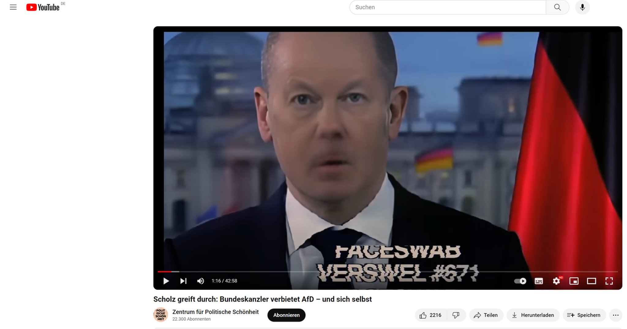 AfD-Verbot: Fake-Video mit Olaf Scholz - Bundesregierung lässt Video ...