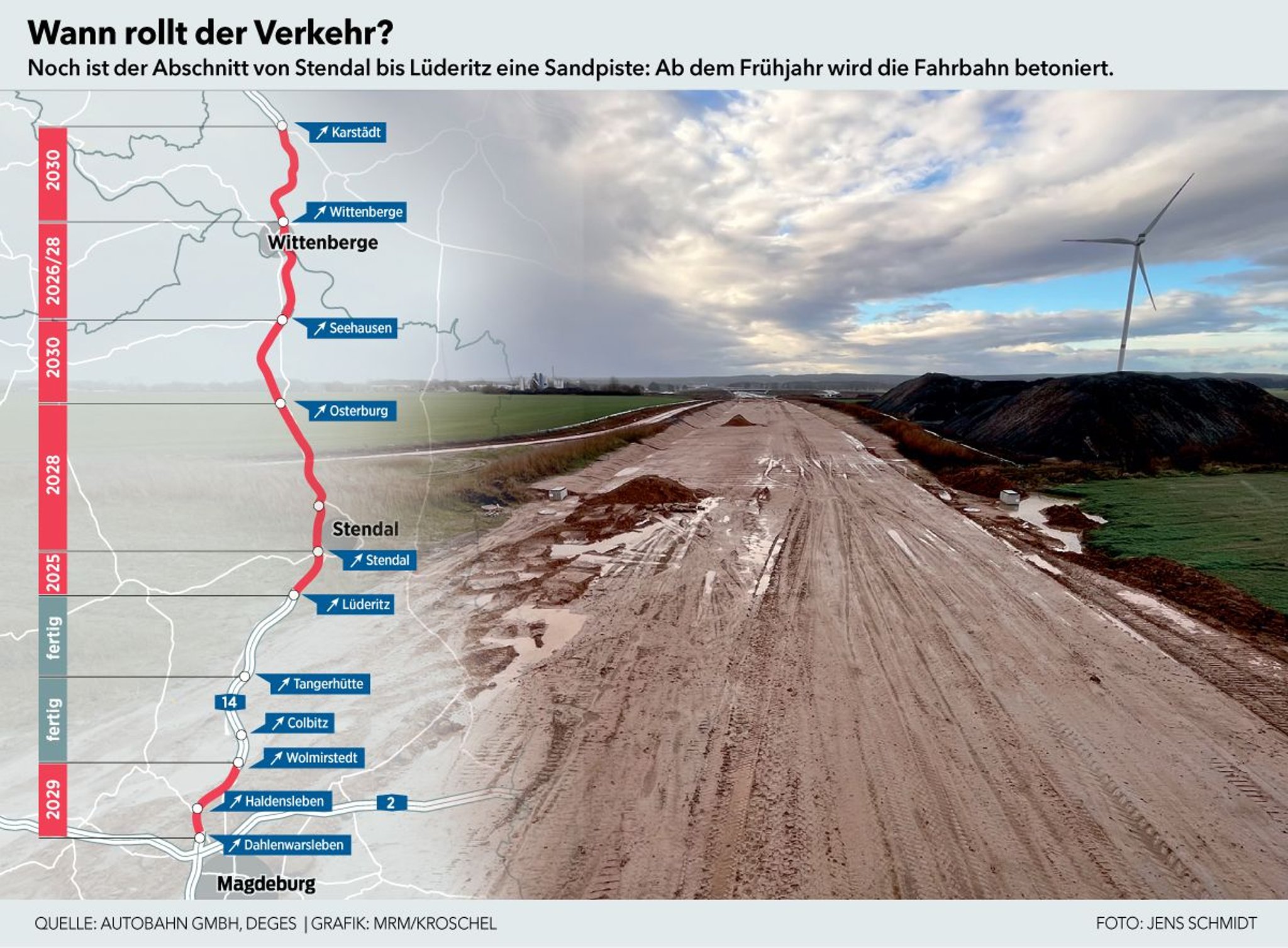 Bau A14: Fertigstellung der Autobahn 14 dauert bis 2030, Kosten steigen